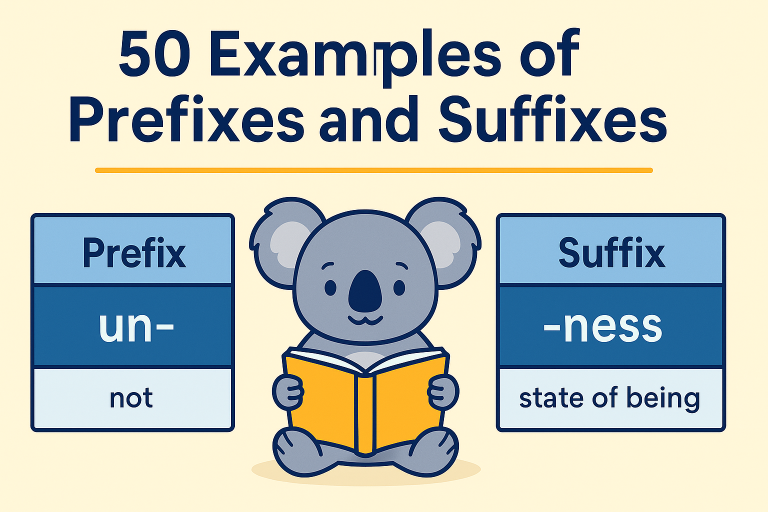 50 Examples of Prefixes and Suffixes