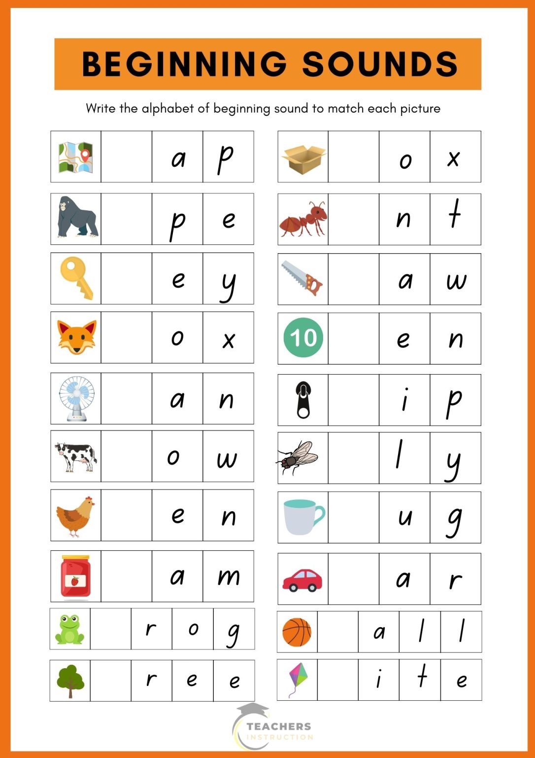 05 Amazing Beginning Sounds Worksheets